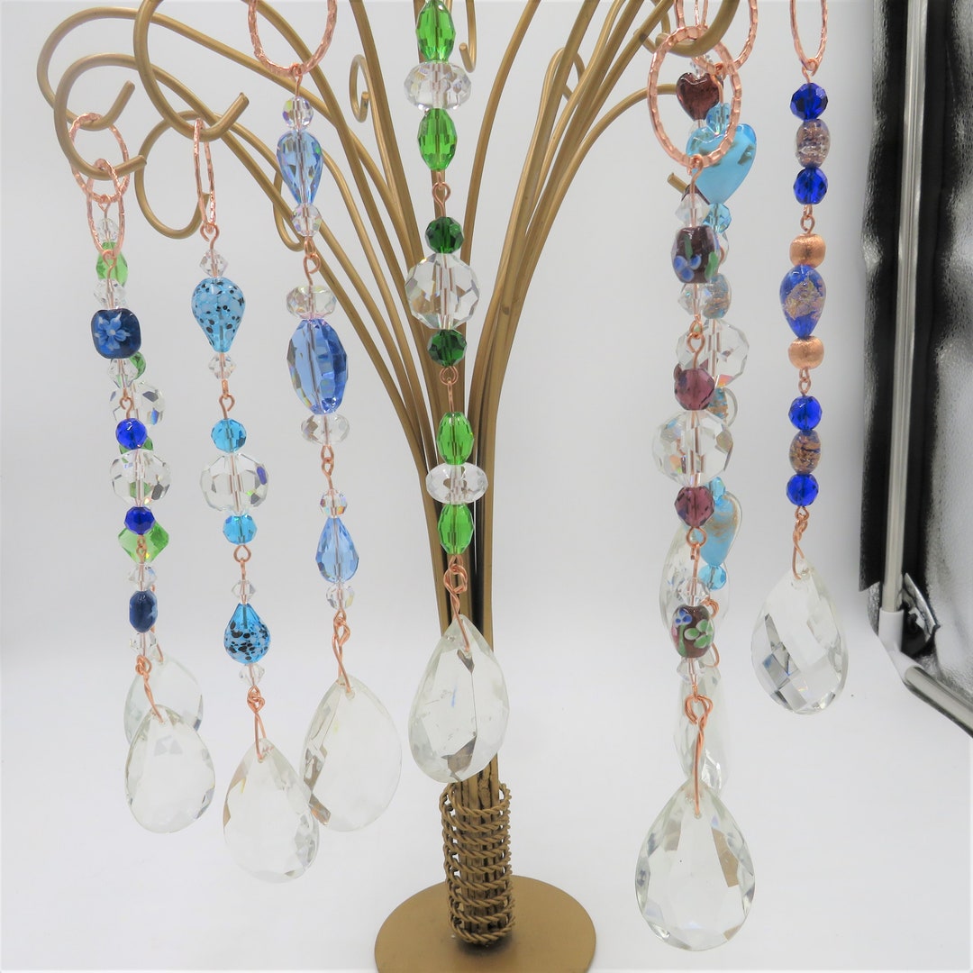 Copper & Crystal Suncatchers Blue Green Purple - Etsy