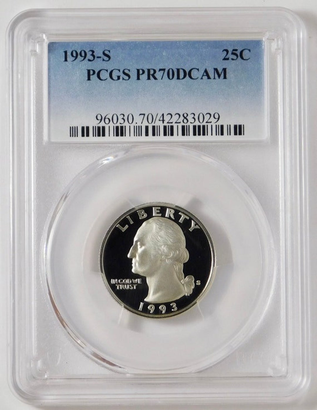 1993-S Washington Quarter TOP GRADE gem Proof 70DCAM - Etsy