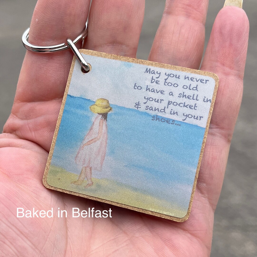 Girl on a Beach Key Ring, Keychain, Key Fob , Motivational ...