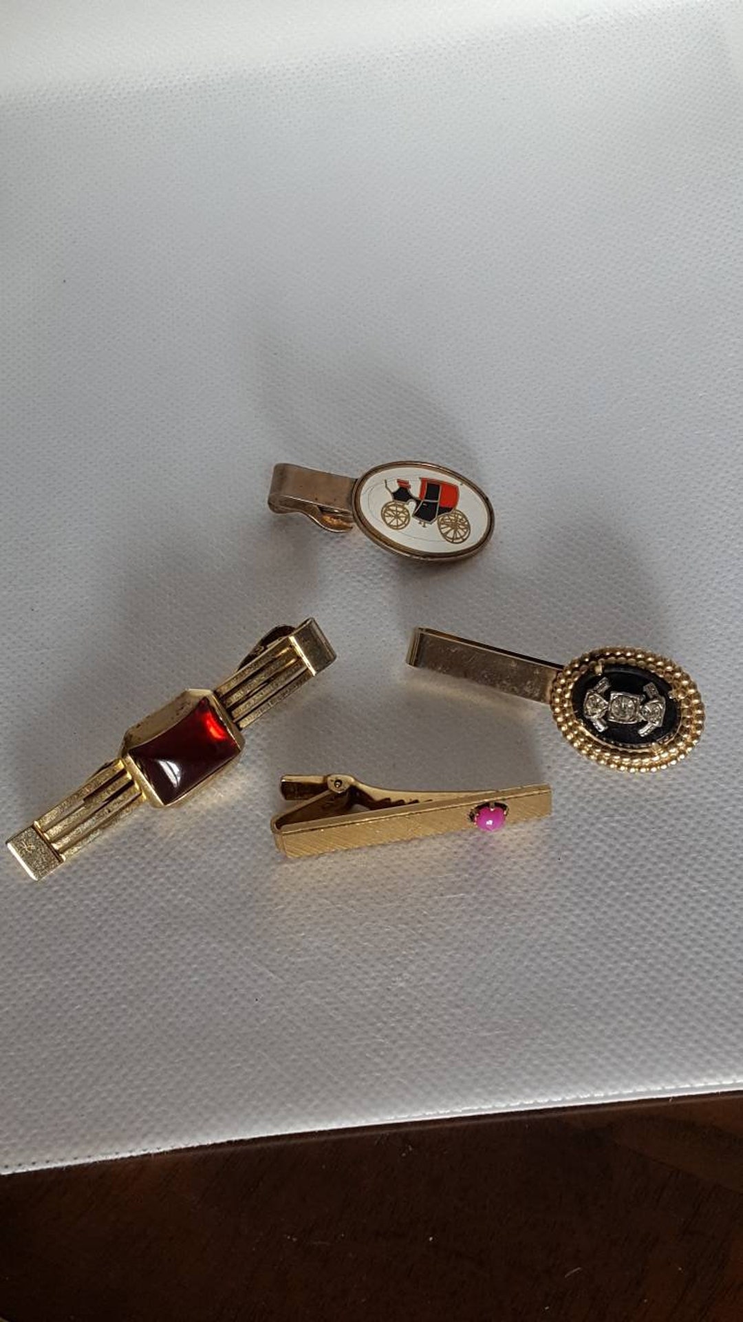 4 Tie Clips Gold and Silver Tone Metal Collection of Unisex Tie Clips ...