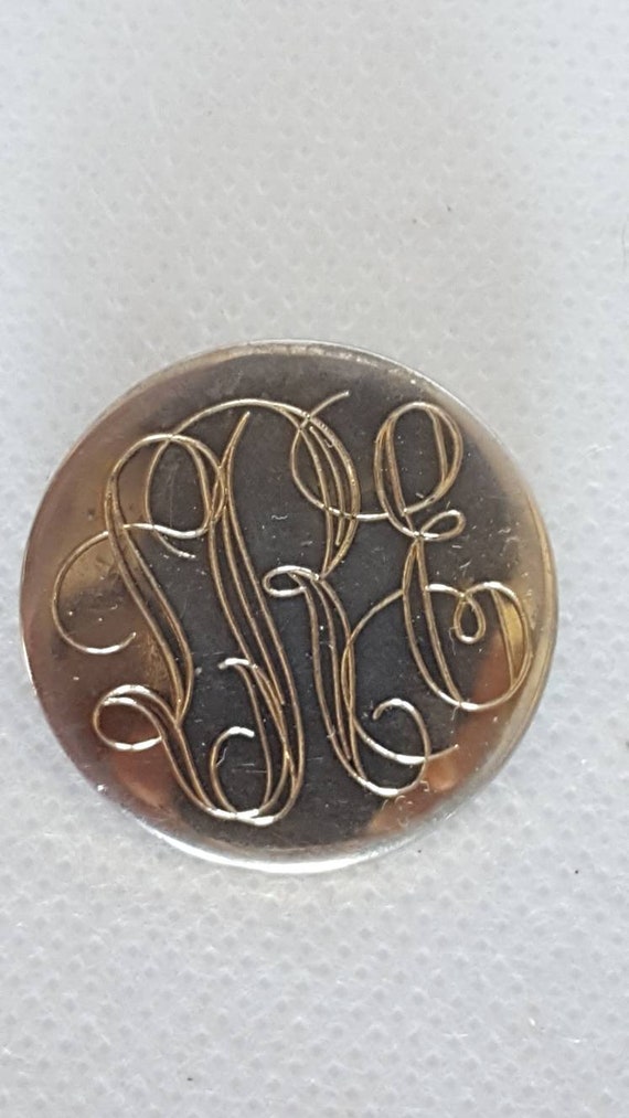 Vintage Gold Silver Tone Round Script LRE Initial Brooch Pin - Etsy