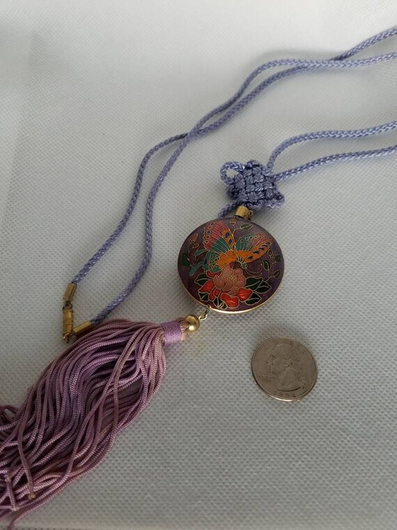 Cloisonne Asian Chinese Enamel Large Round Butterfly … - Gem