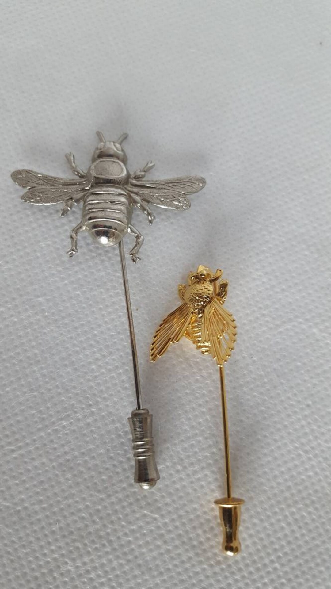 Monet Vintage Gold Tone Monet Bee Stick Pin and Silver Metal Bee Stick ...