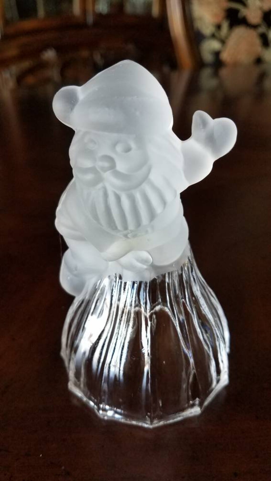 Santa Claus Frosted Glass Bell Christmas Vintage - Etsy