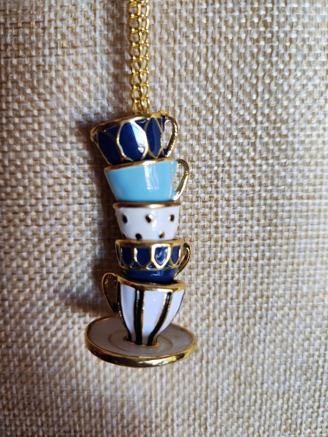 Tea Cup Necklace Statement Piece With 20 Inch Chain Women's Jewelry ...