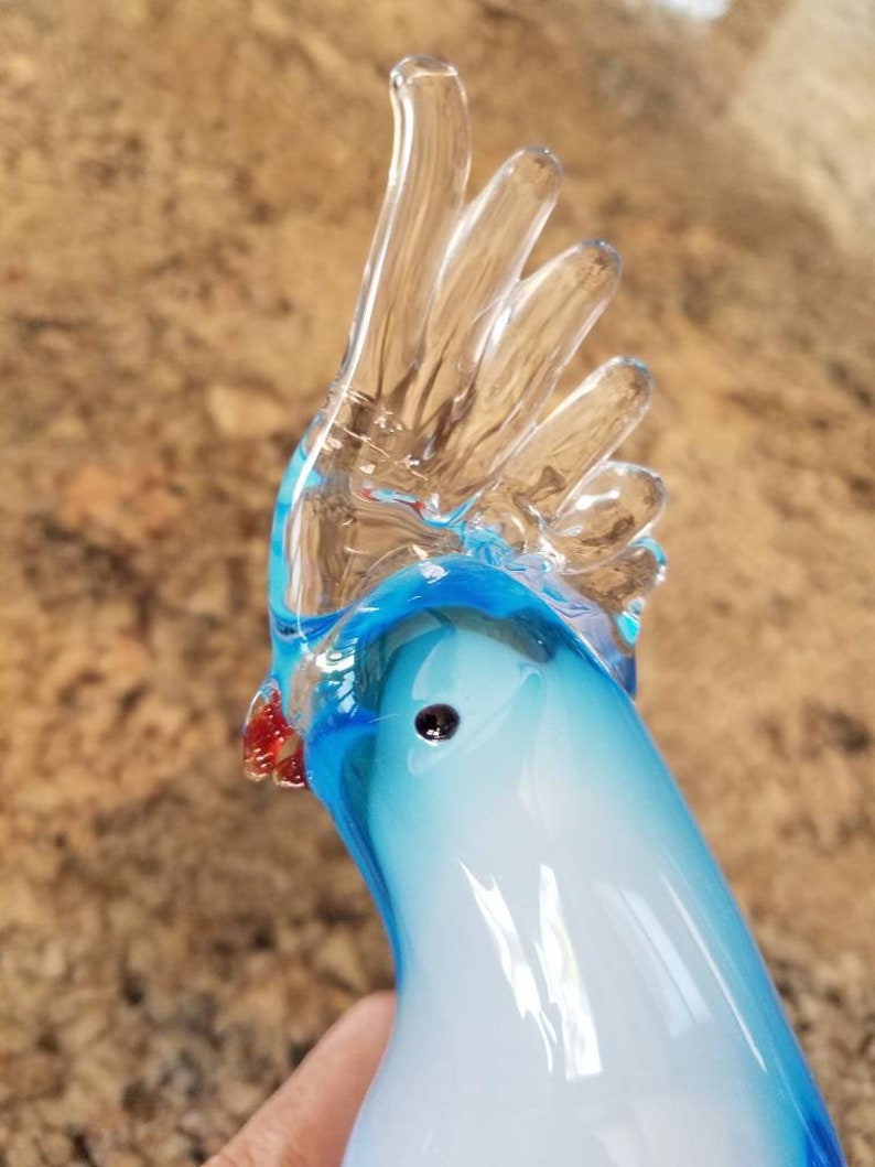 Vintage Murano Glass Cockatoo Cockatiel Bird Exotic Birds Blue - Etsy