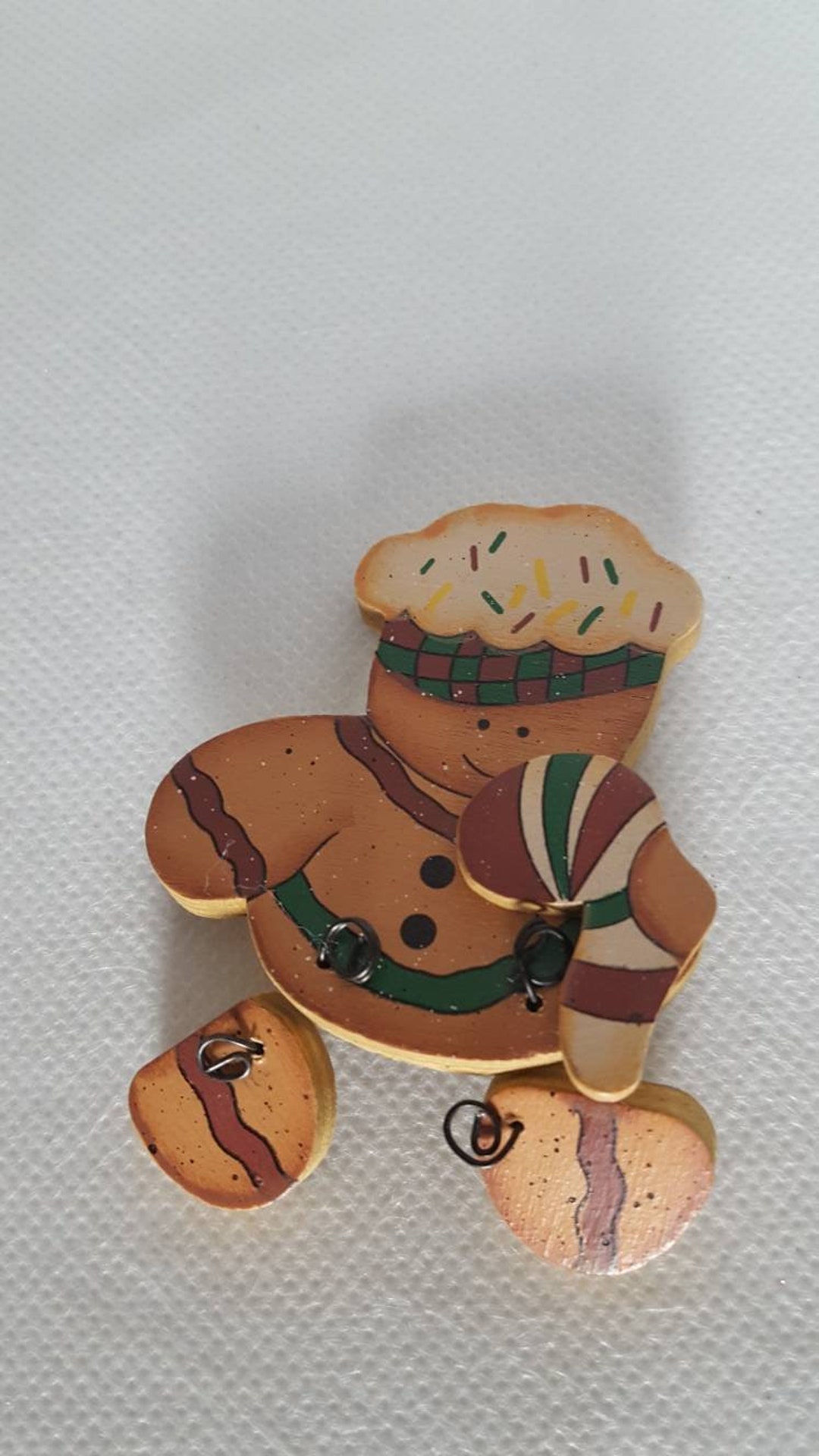Vintage Handmade Hand Painted Wood Gingerbread Man Brooch Pin - Etsy