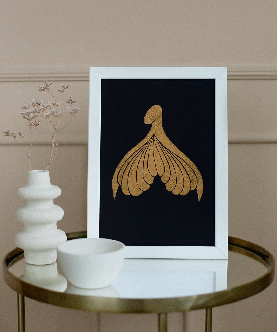 Seashell Linocut Feminist Poster Wall Decoration Hand Print Queer Pride ...