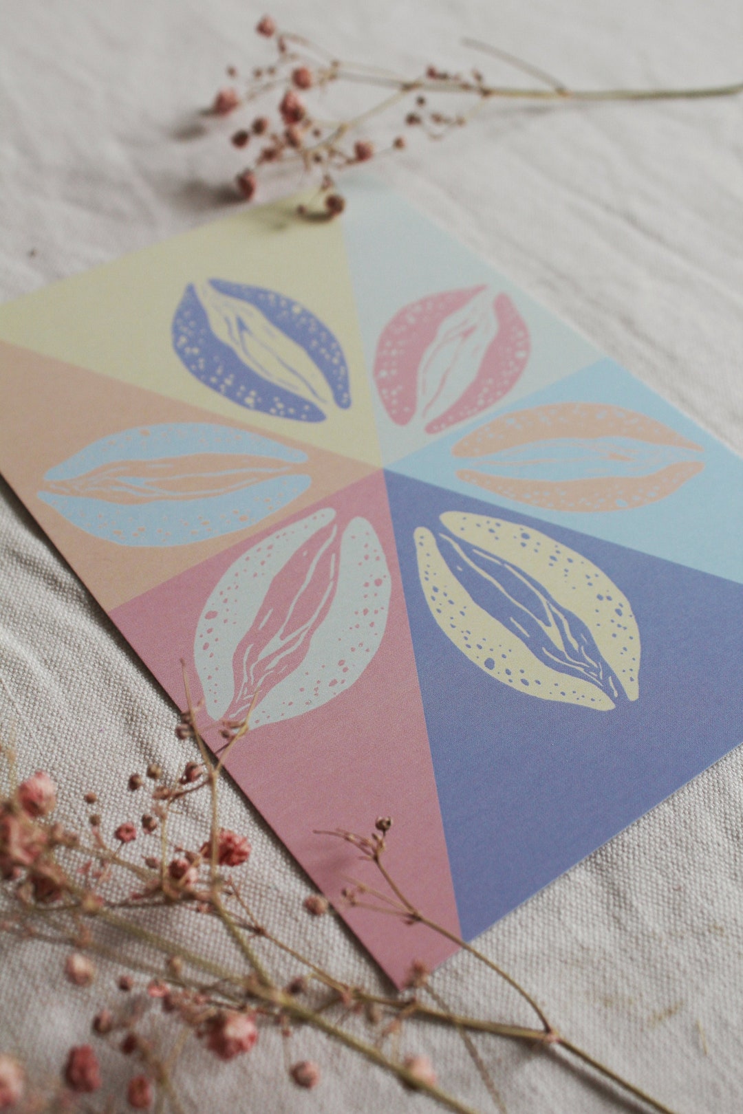 Carte postale féministe Rosace de coquillages Affiche - Etsy France