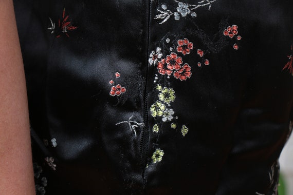 Vintage Chinese Golden Bee Embroidered Satin Cheongsa… - Gem