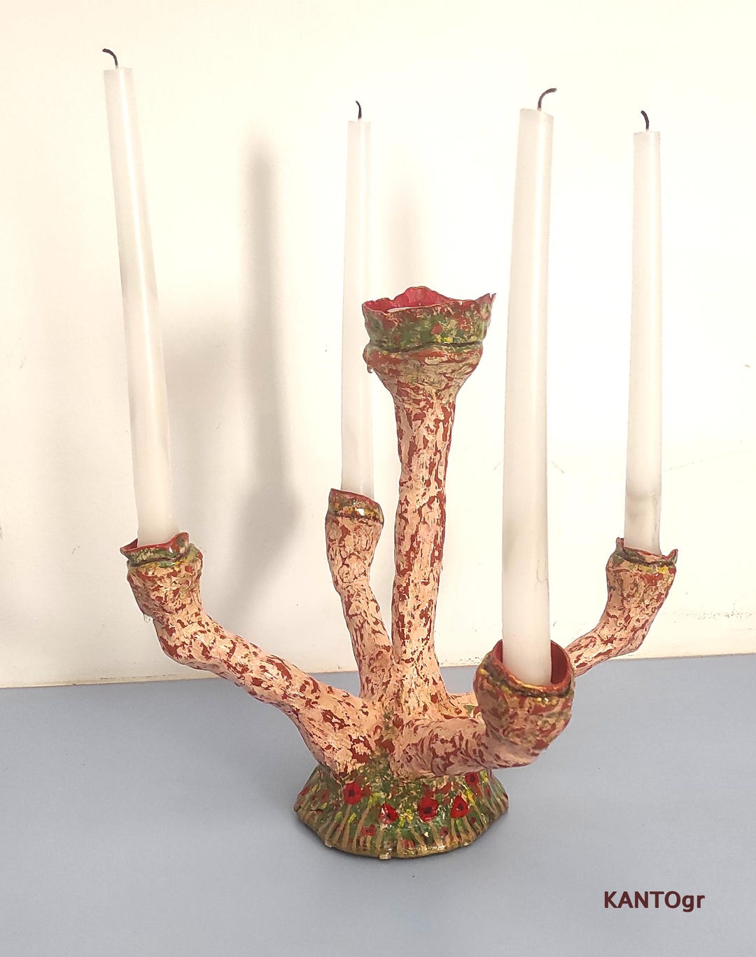Handmade Ceramic Candelabra Rustic Nature Inspired Candle Holder for ...