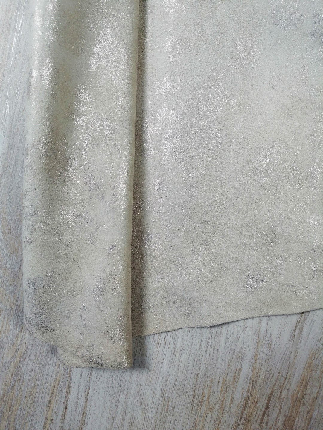 BEIGE Shiny Leather Sheets /shiny Cream-colored Suede Leather Pre-cut ...