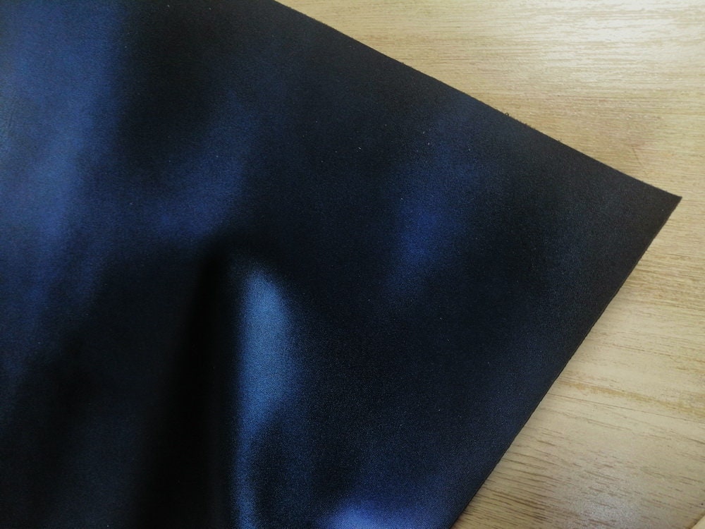 METALLIC BLUE Leather Sheet Metallic Look Genuine Leather Leather ...