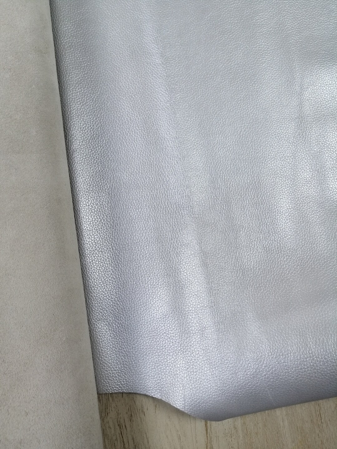 Textured SILVER Shiny Leather Sheets /pearled Silver Leather Pre-cut ...