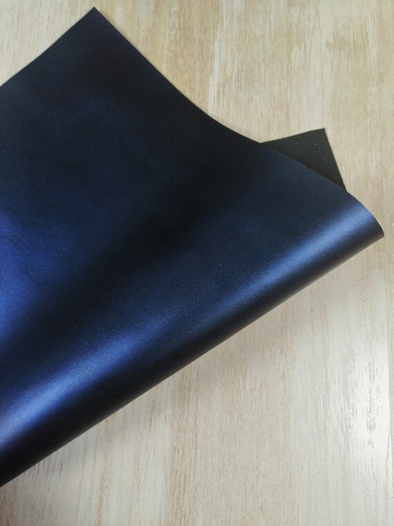 METALLIC BLUE Leather Sheet Metallic Look Genuine Leather | Etsy