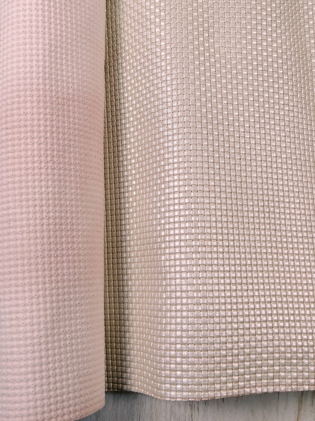 CREAM-COLOURED Braided 3D Texture Pearled Leather Sheets / Textured ...