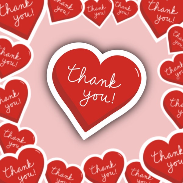 Red Heart Thank You - Etsy