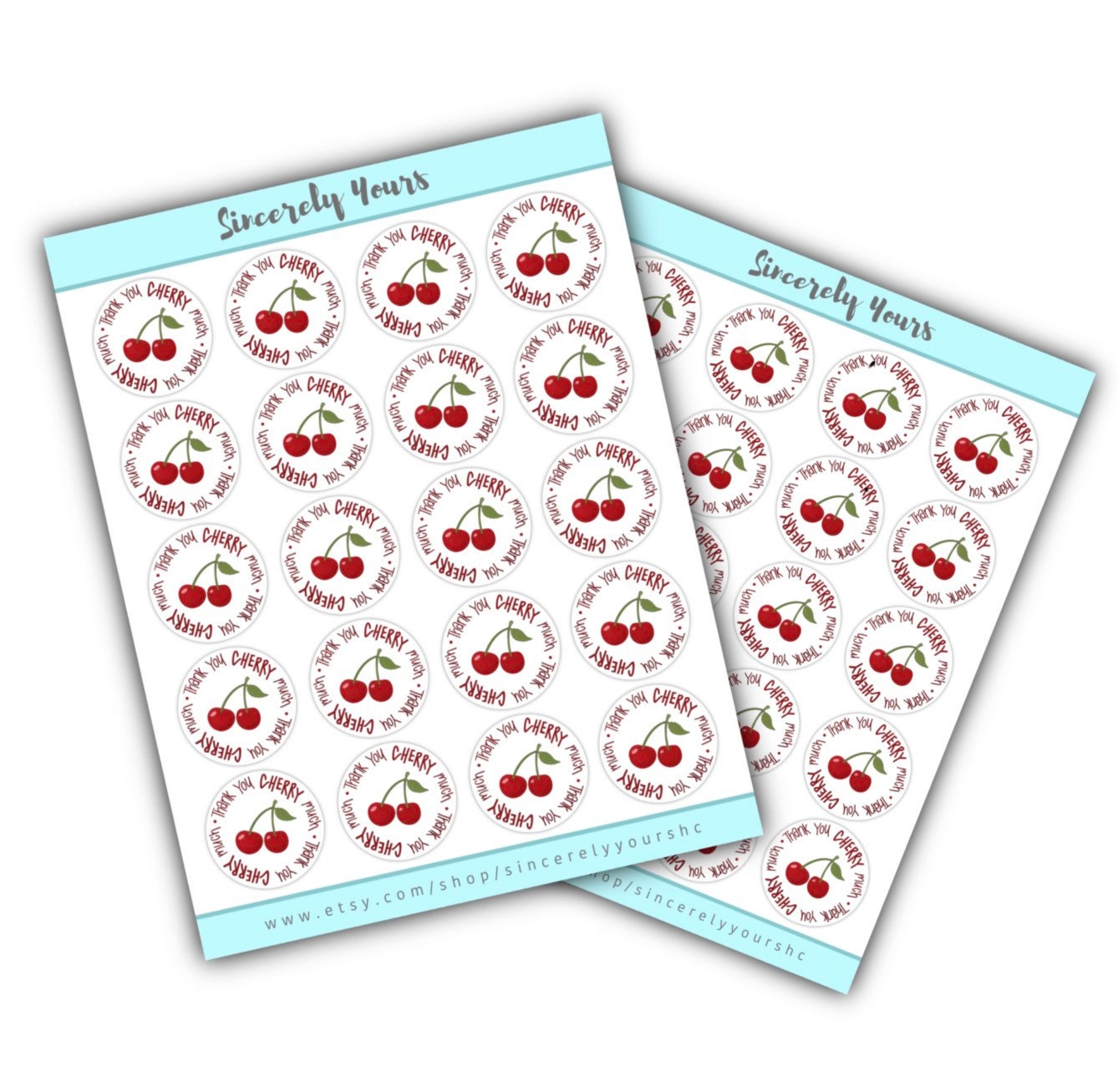 Thank You Cherry Much Sticker Sheet, Thank You Cherry Much Sticker ...