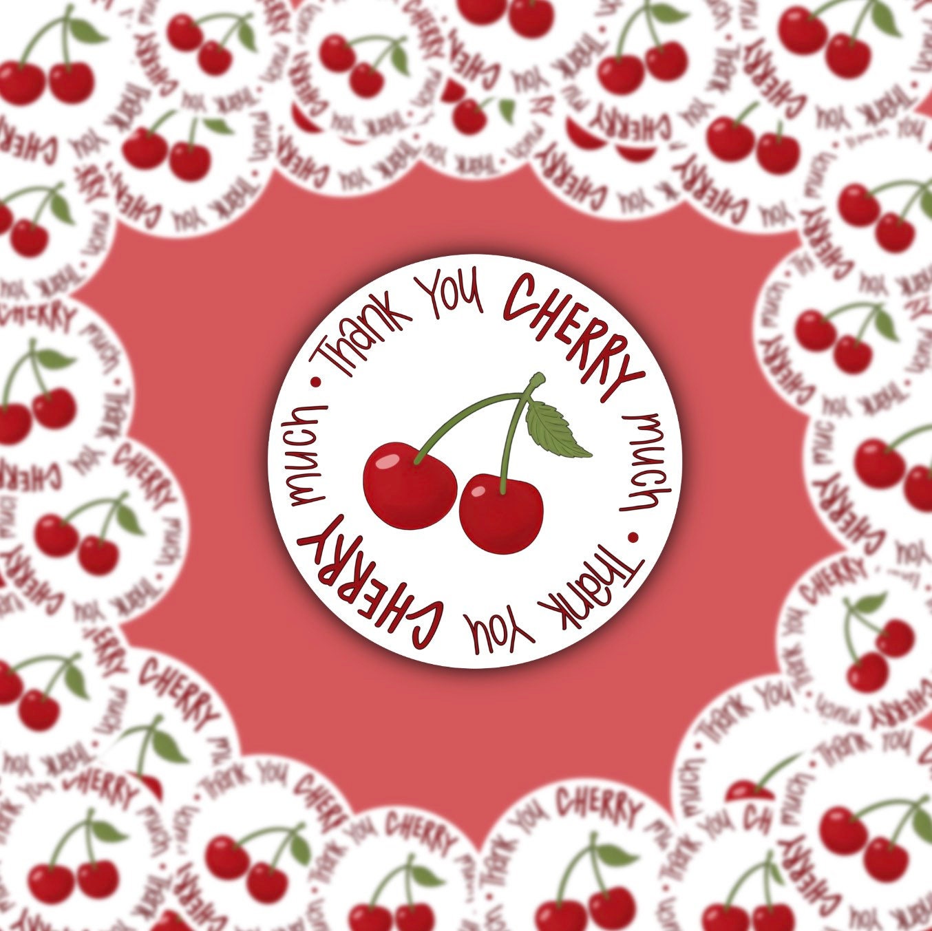 Thank You Cherry Much Sticker Sheet, Thank You Cherry Much Sticker ...