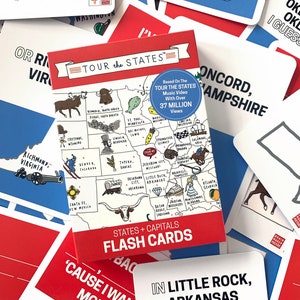 Tour the States Flash Cards - State and State Capital Flash Cards - Etsy