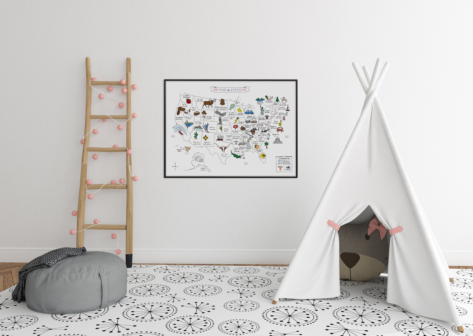 Tour the States Poster - USA Map - Etsy