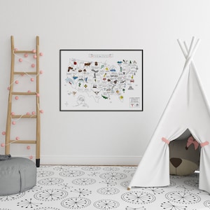 Tour the States Poster - USA Map - Etsy