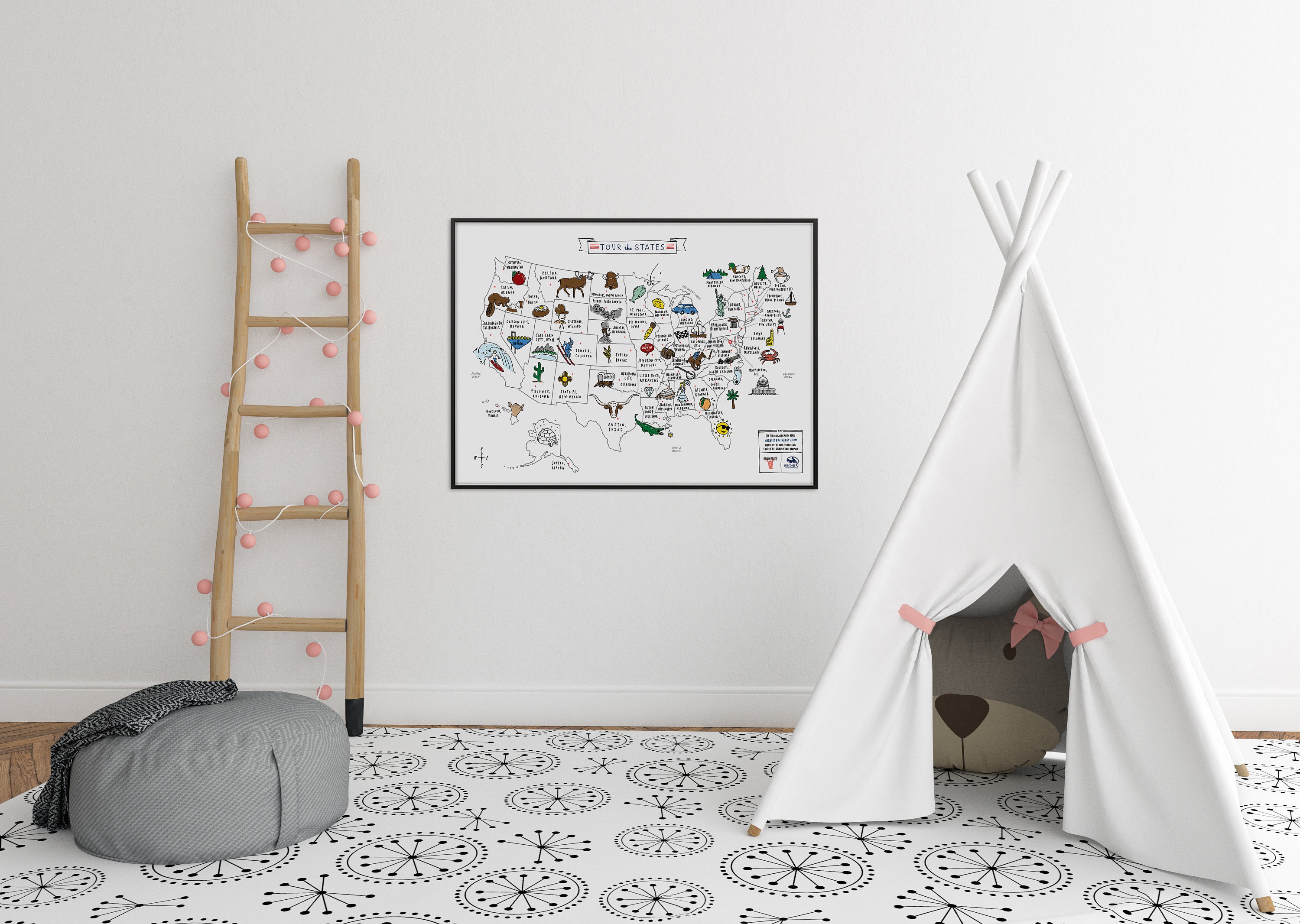 Tour the States Poster - USA Map - Etsy