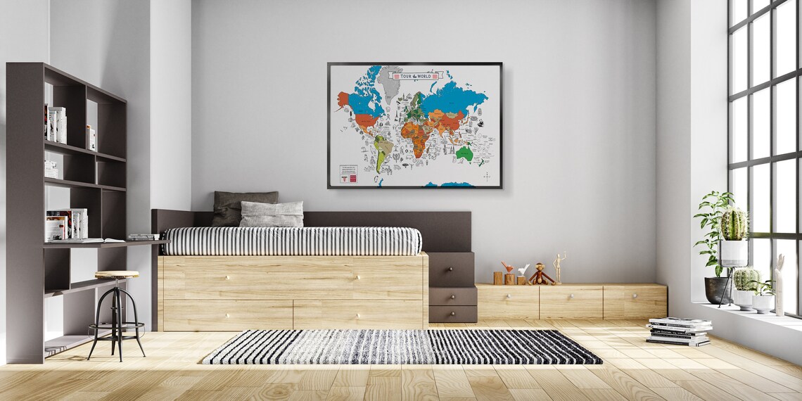 Tour the World Poster - World Map - Etsy