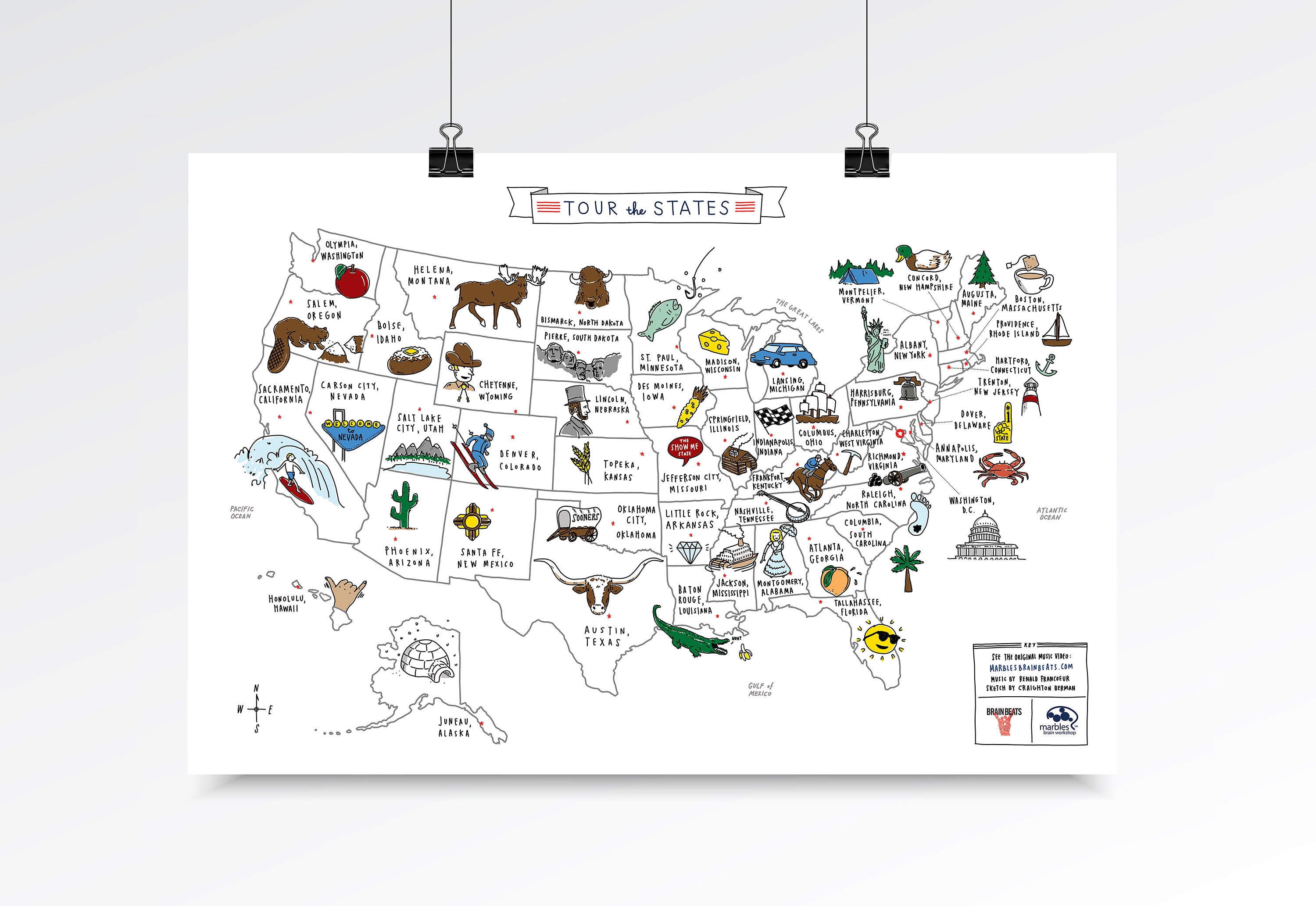 Tour the States Poster USA Map - Etsy Singapore