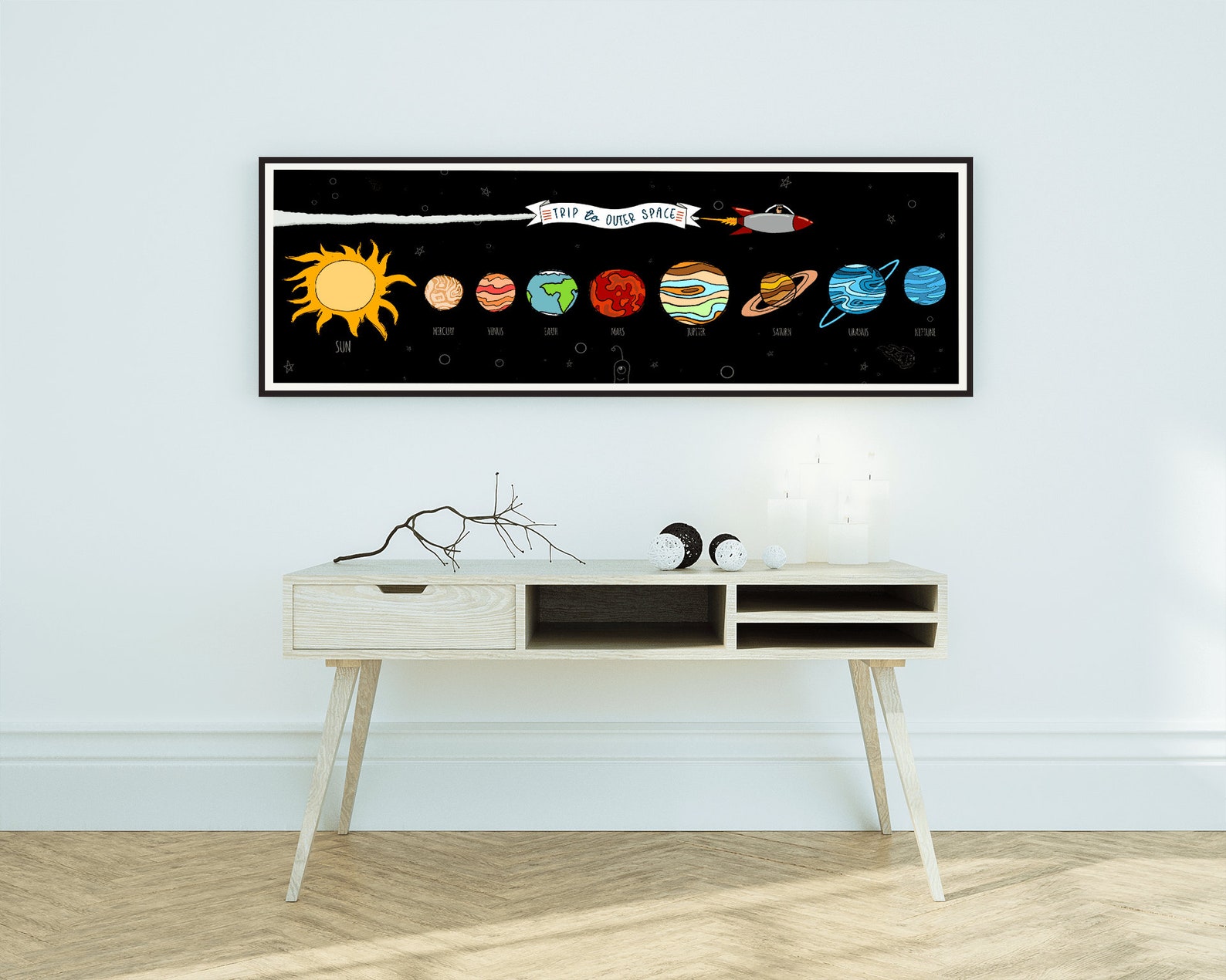 Trip to Outer Space Poster Learn the Planets | Etsy