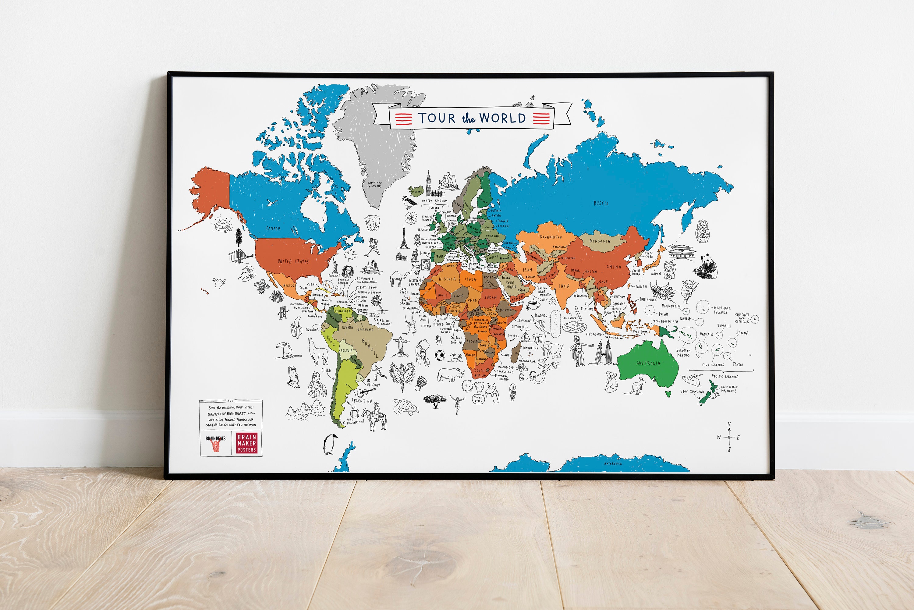 Tour the States + Tour the World Posters - US and World Maps - Etsy