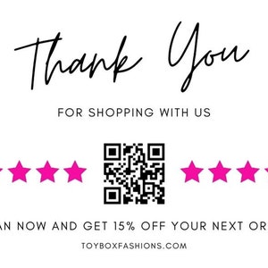 Scan to Review Customizable Information Thank You Card Editable Small ...
