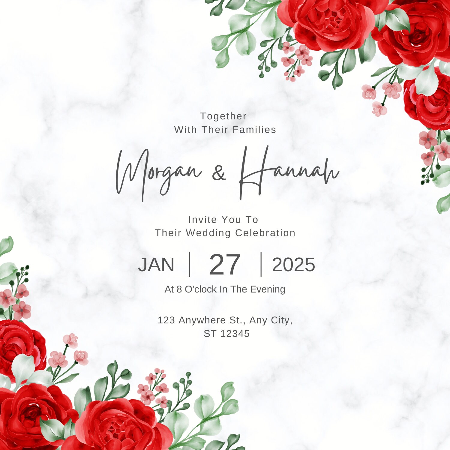 Customizable Wedding Invitation Card Invite Template Pack - Etsy