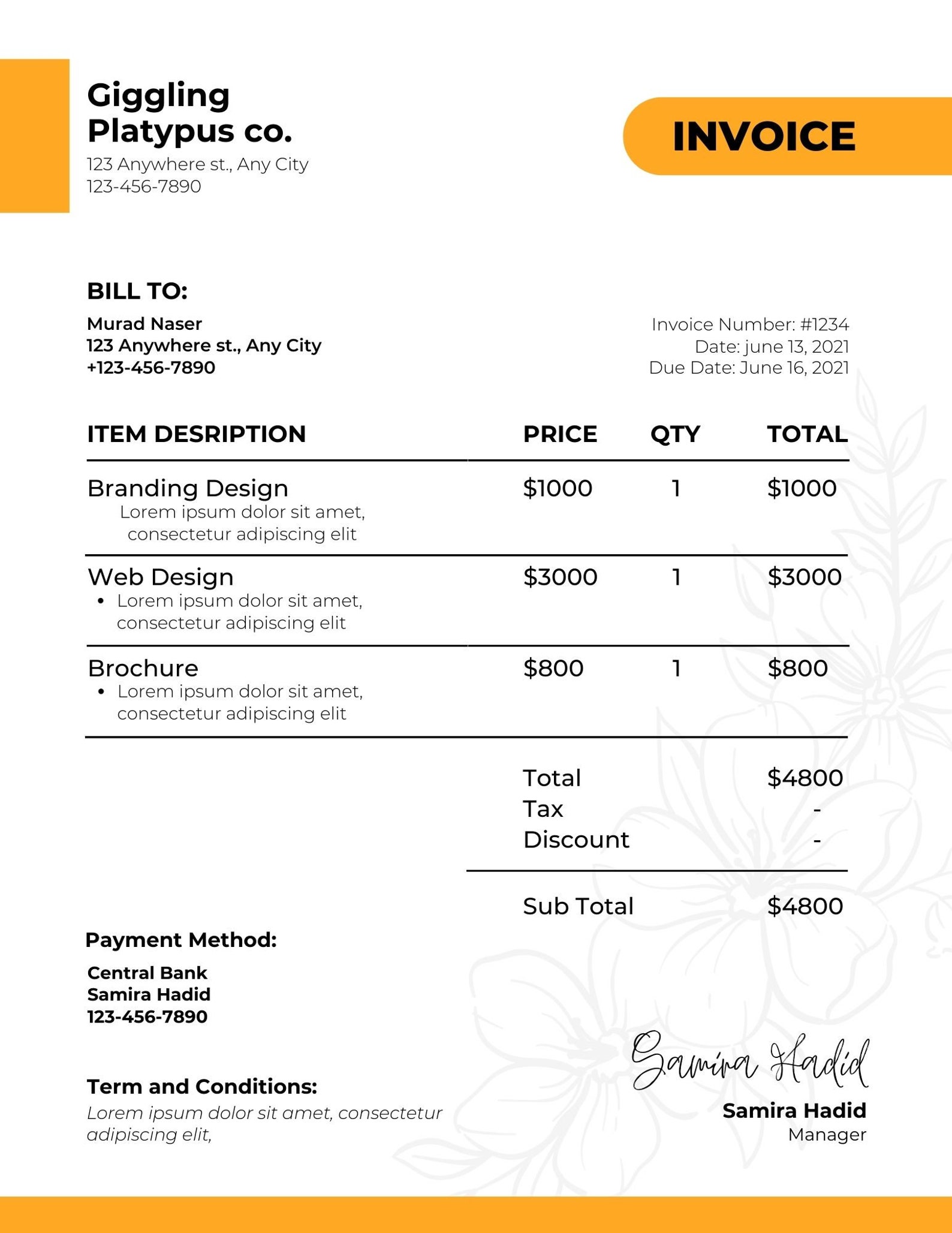 Small Business Invoice Template Printable Customizable - Etsy