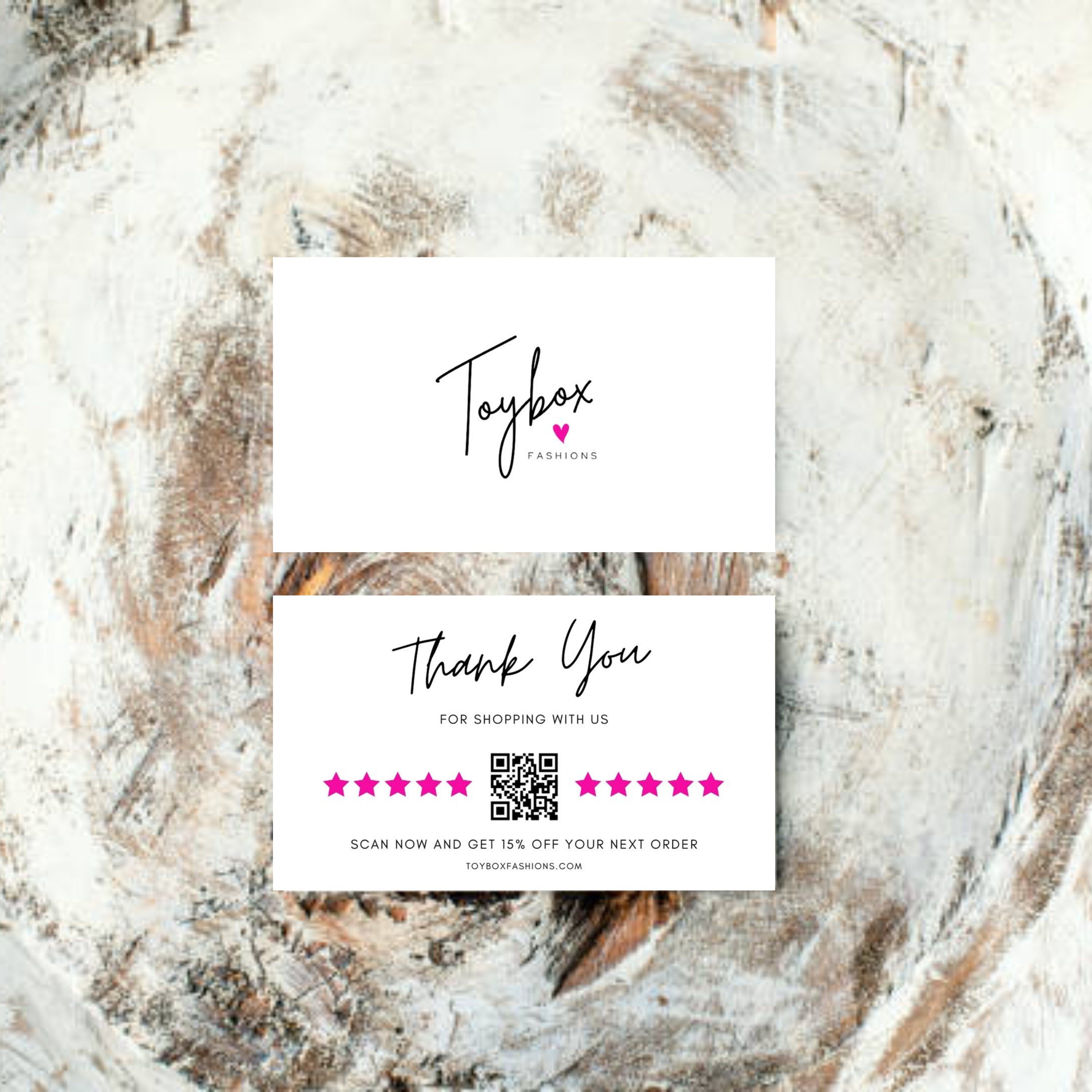 Scan to Review Customizable Information Thank You Card Editable Small ...