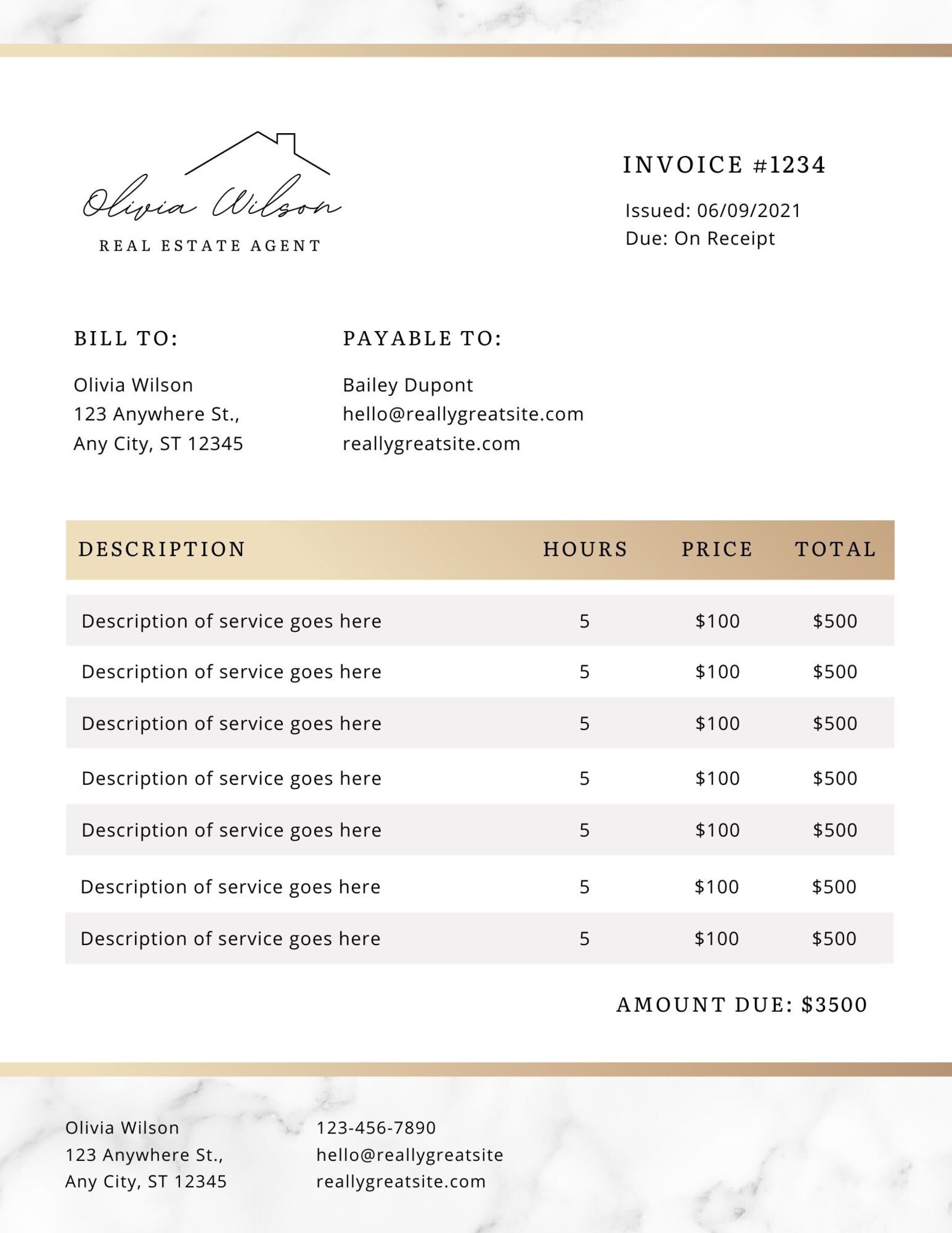 Small Business Invoice Template Printable Customizable - Etsy