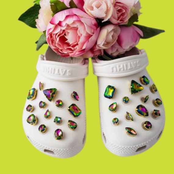 Luxury Glass Rhinestone Shoe Clogs Charms Bling Jewel Mixed - Etsy