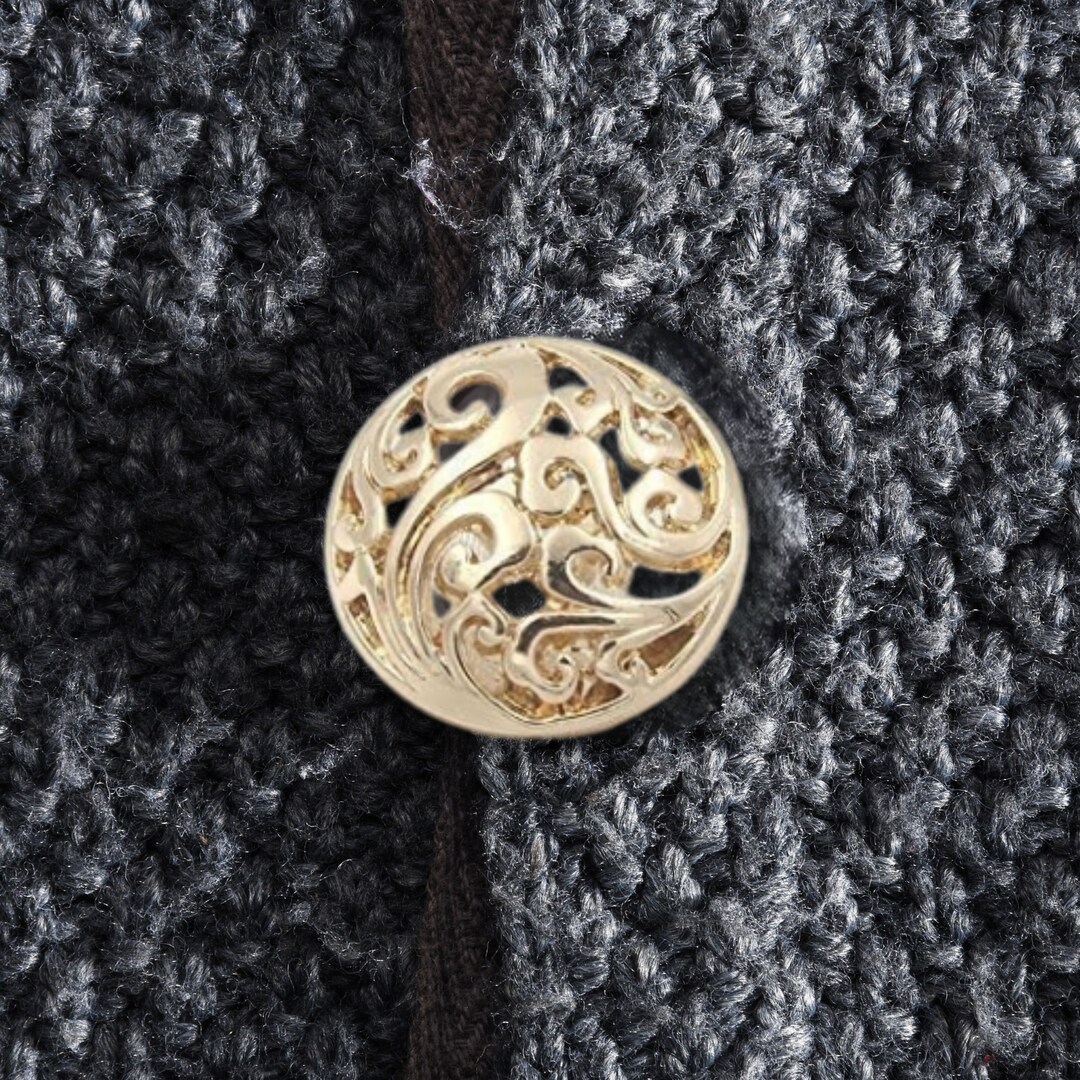 Gold Baroque Pattern Metal Buttons for Clothes Sweater Coat Decoration ...