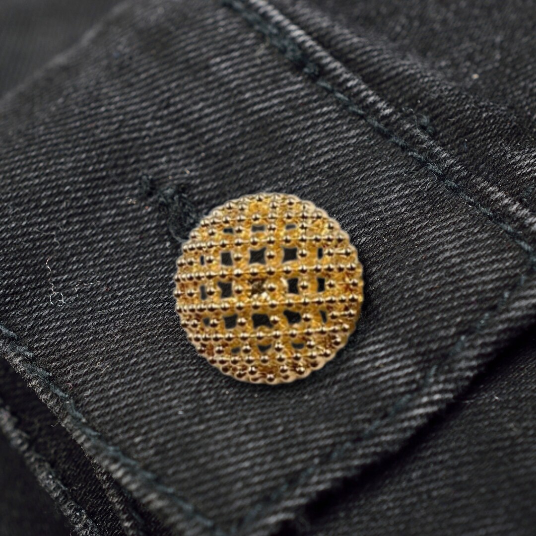 Metal Plaid Buttons for Clothes Sweater Coat Decoration Shirt Gold ...