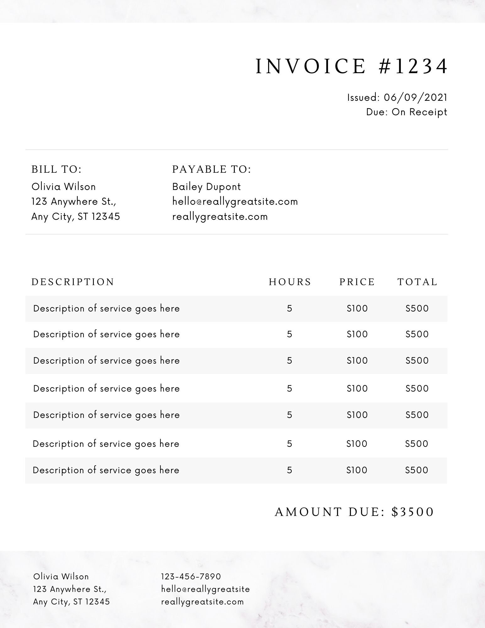 Small Business Invoice Template Printable Customizable - Etsy