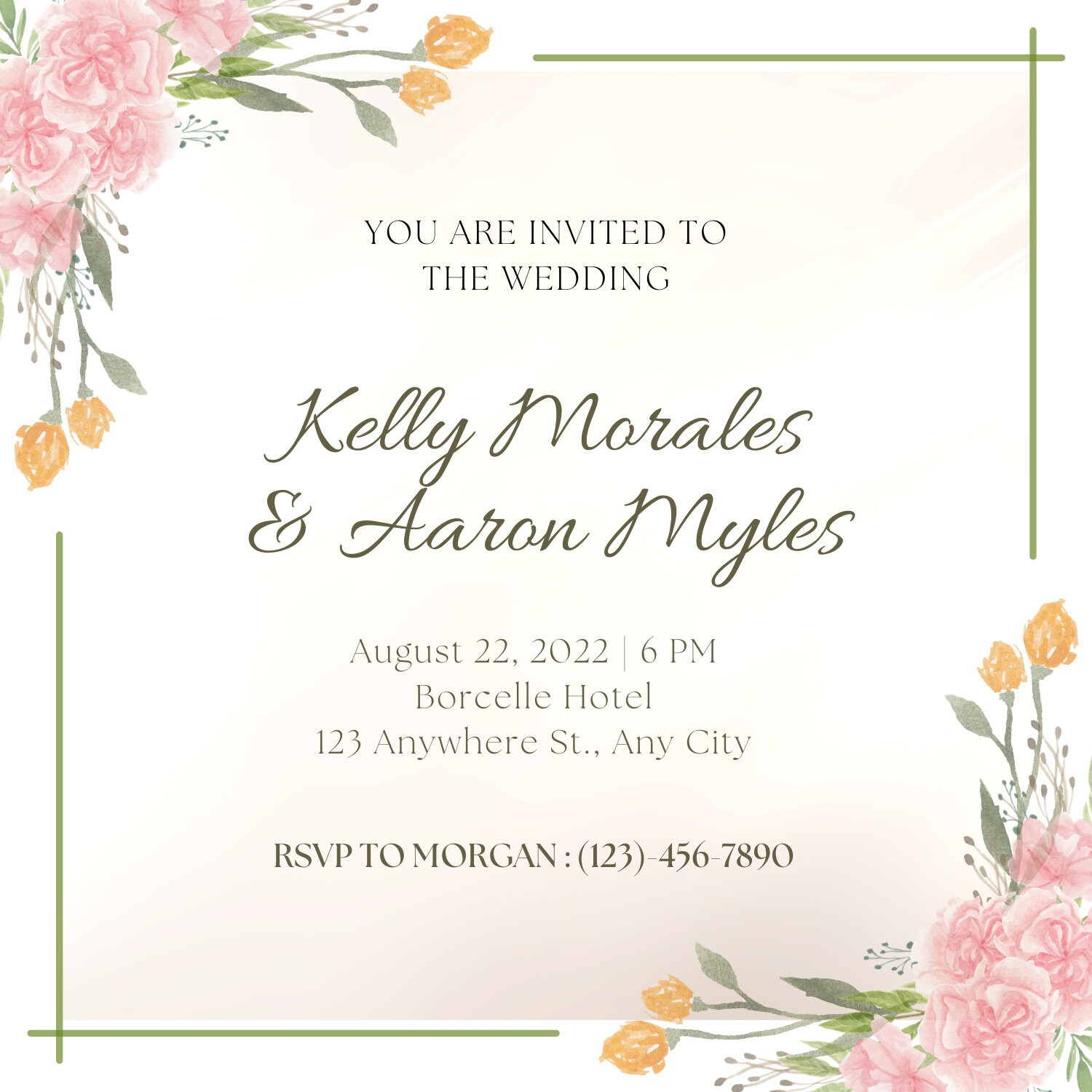 Customizable Wedding Invitation Card Invite Template Pack - Etsy