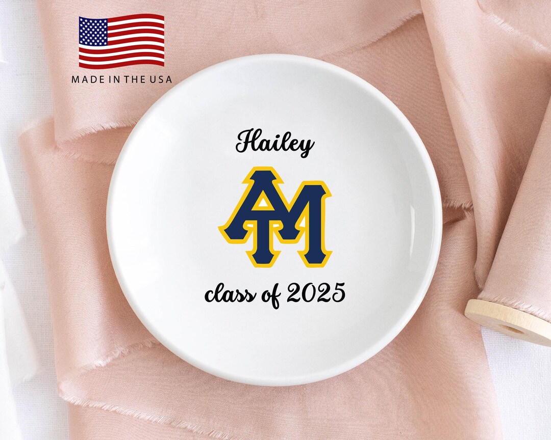 Personalized College Logo on Ring Dish, Graduation Gift, Class of 2025 ...