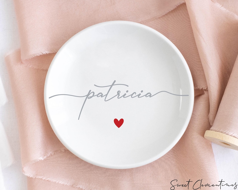 Galentine's Day Gifts for Friends, Heart Jewelry Dish, Personalized ...