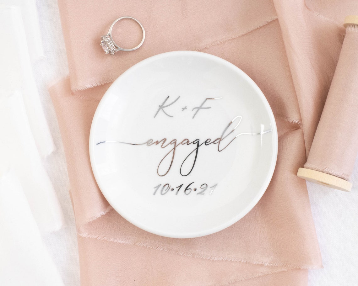 Engagement ring dish personalized engagement ring holder best | Etsy