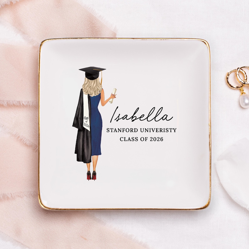 Personalized Graduation Jewelry Dish, Custom Graduate Ring Dish ...