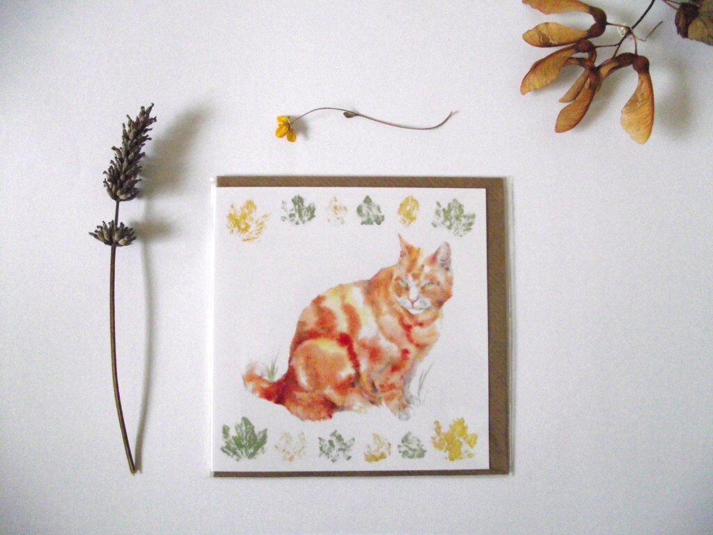 Ginger Cat Greetings Card 2 | Etsy
