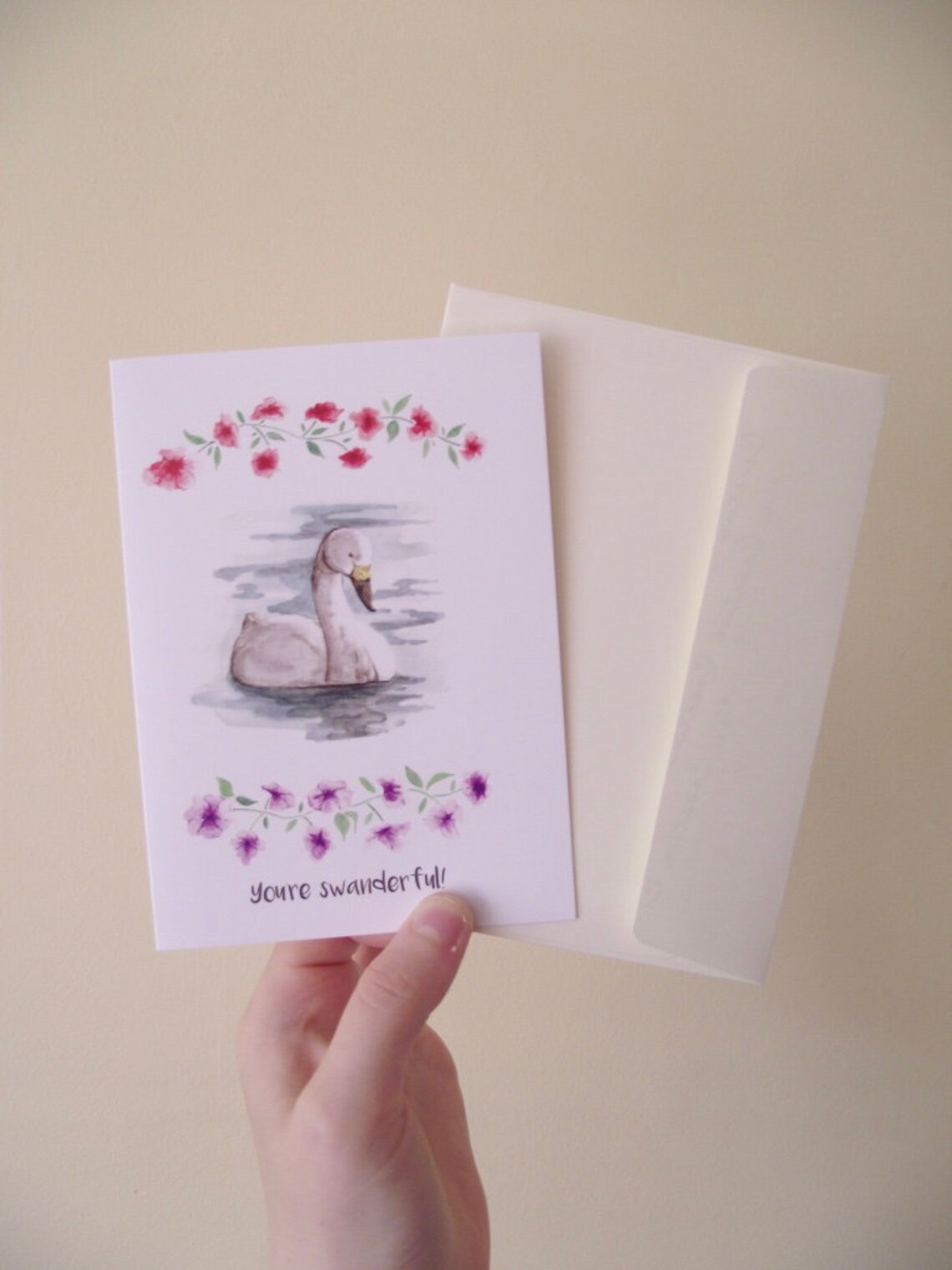 Swan Greetings Card Design 1 - Etsy