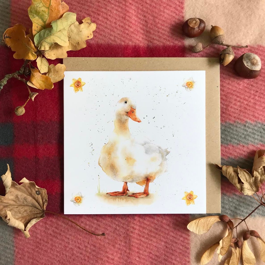 White Duck Greetings/easter Card - Etsy