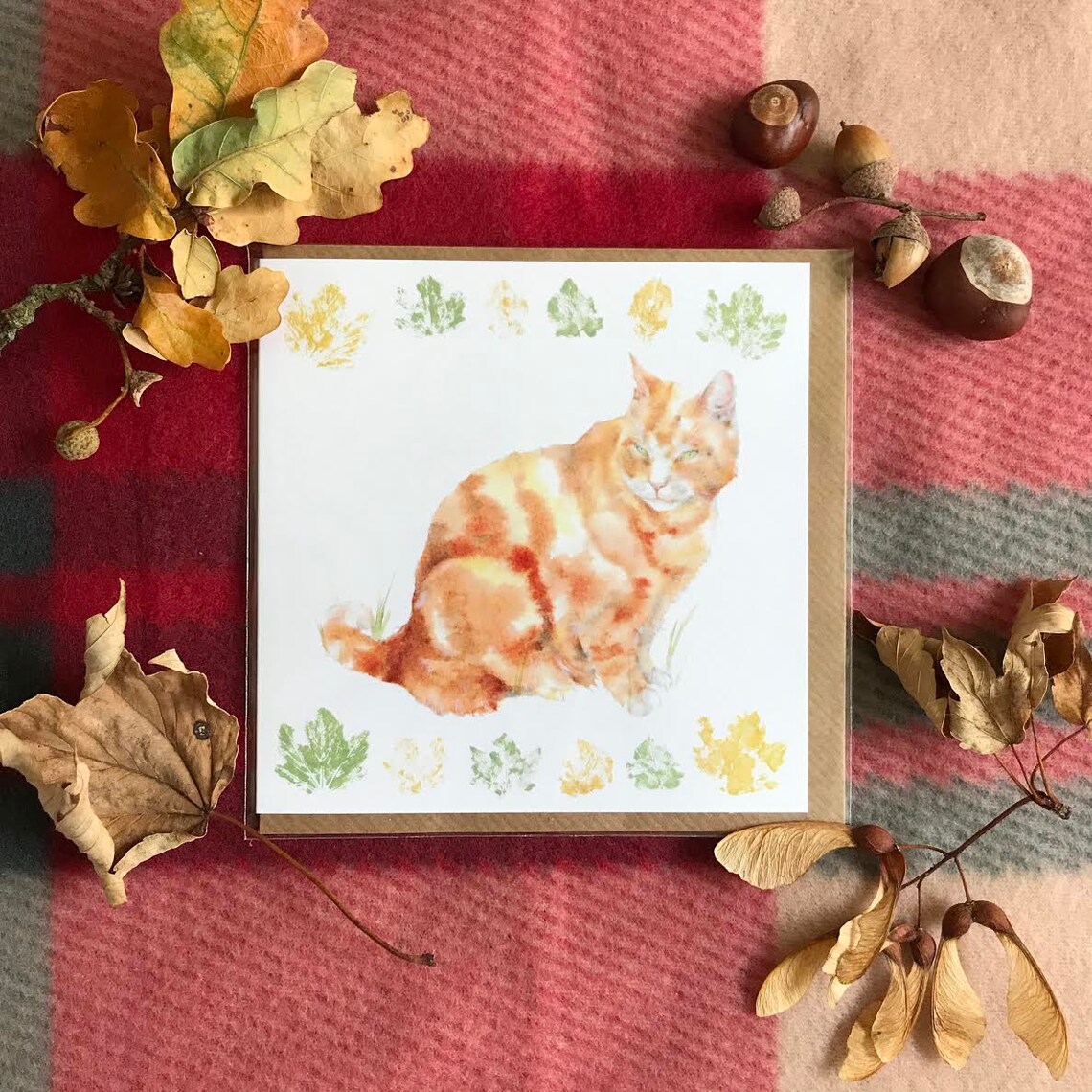 Ginger Cat Greetings Card (2) - Etsy