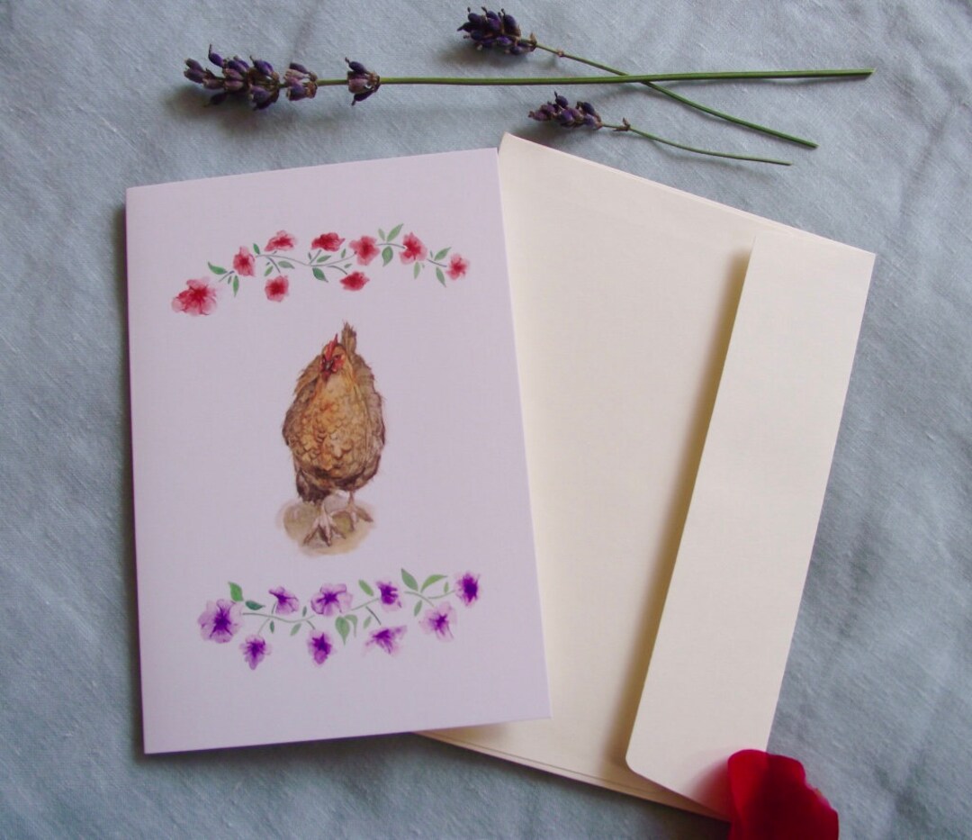 Chicken Greetings Card Design (2) - Etsy
